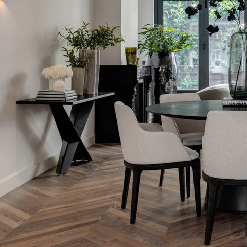 Xavier wall table smoked veneer | The Grand Collection – Abitare Interiors